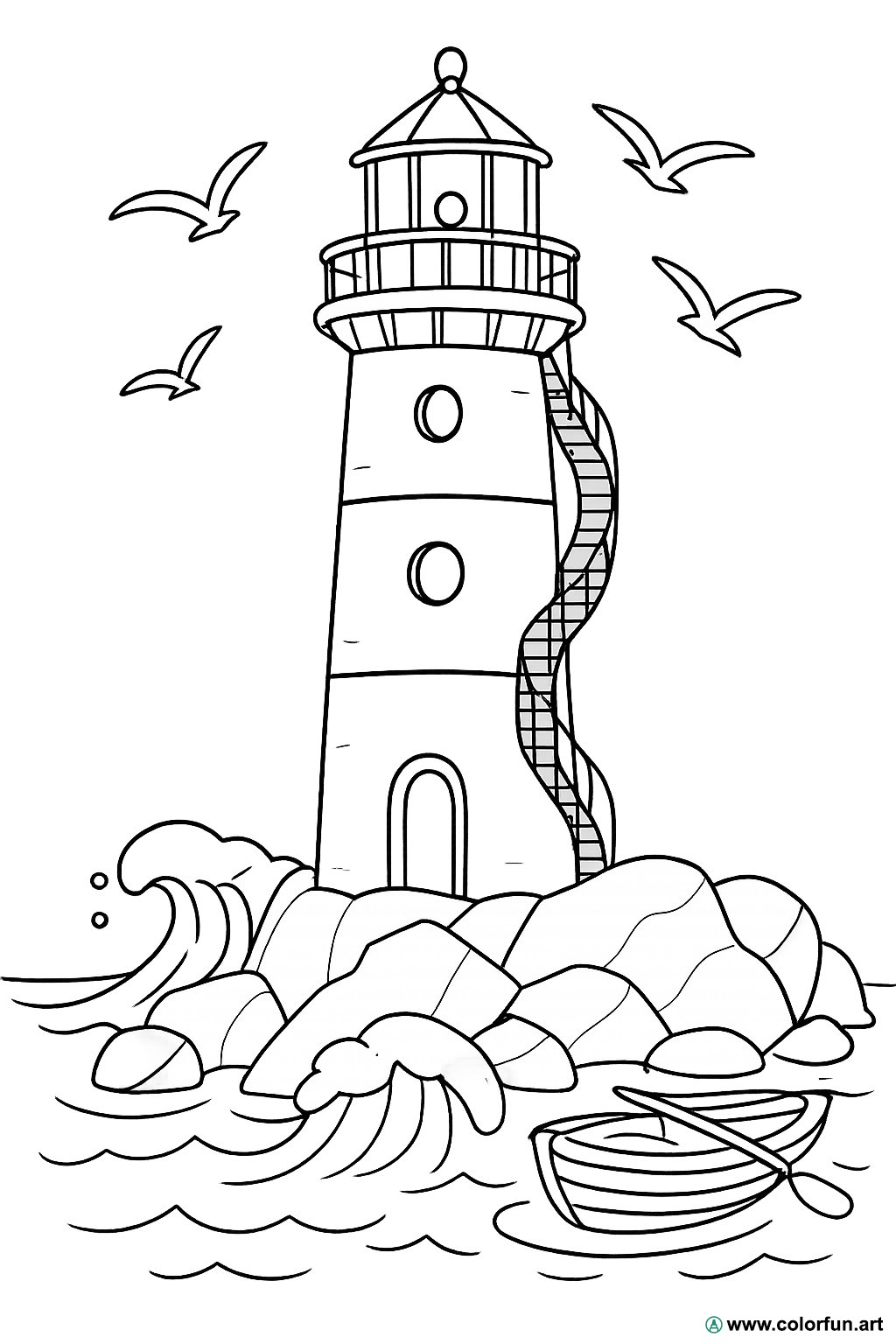 Disegno da colorare di un faro d'epoca Scarica o Stampa gratuitamente