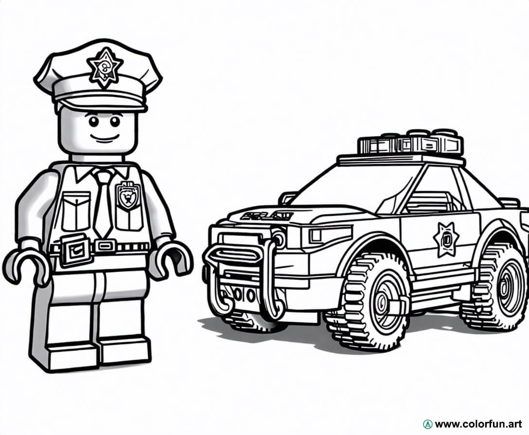 Disegno da colorare della polizia Lego Scarica o Stampa gratuitamente