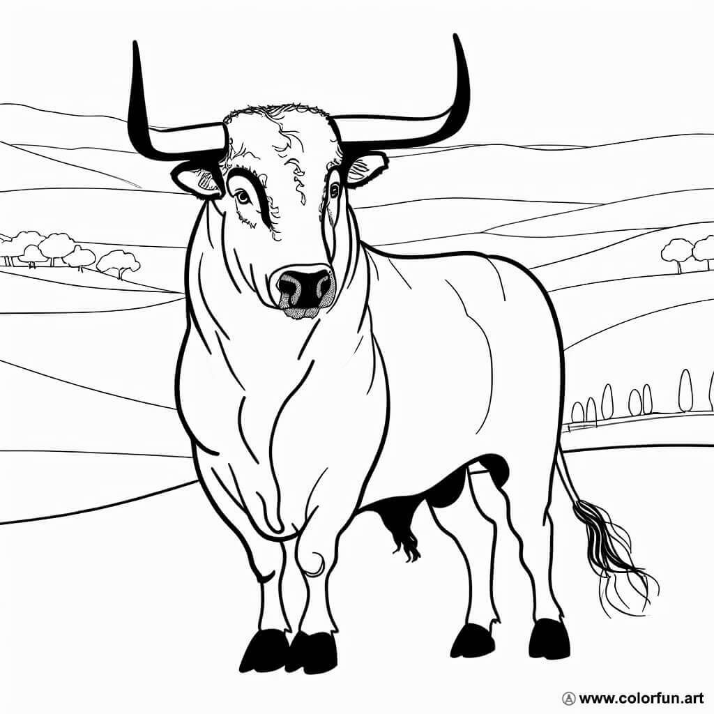 Disegno da colorare del toro spagnolo Scarica o Stampa gratuitamente