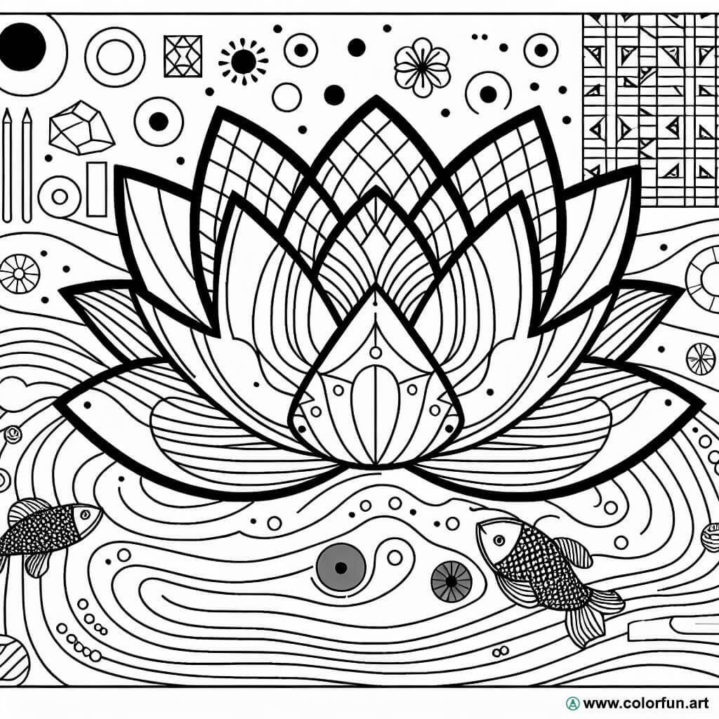 Disegno da colorare per adulti, fonte di relax Scarica o Stampa ...
