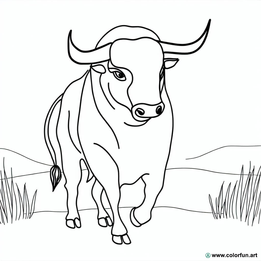 Disegno da colorare di un toro feroce Scarica o Stampa gratuitamente