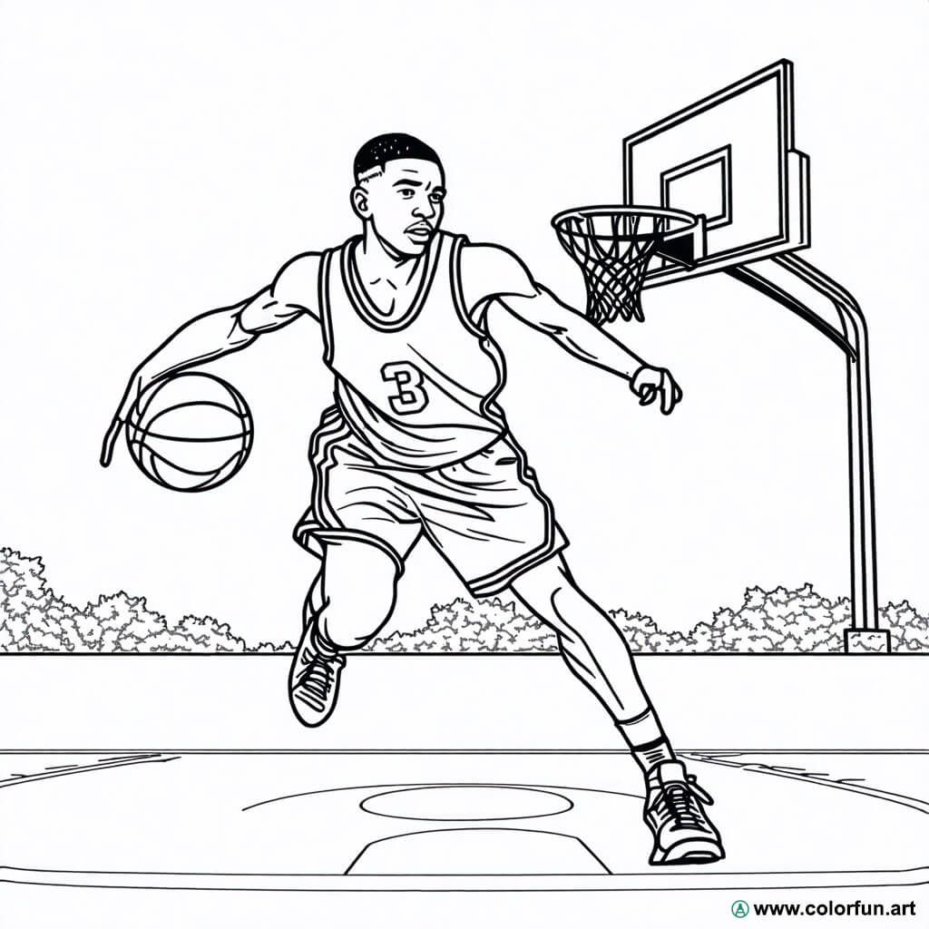 Disegno da colorare di basket per gli appassionati di sport Scarica o ...