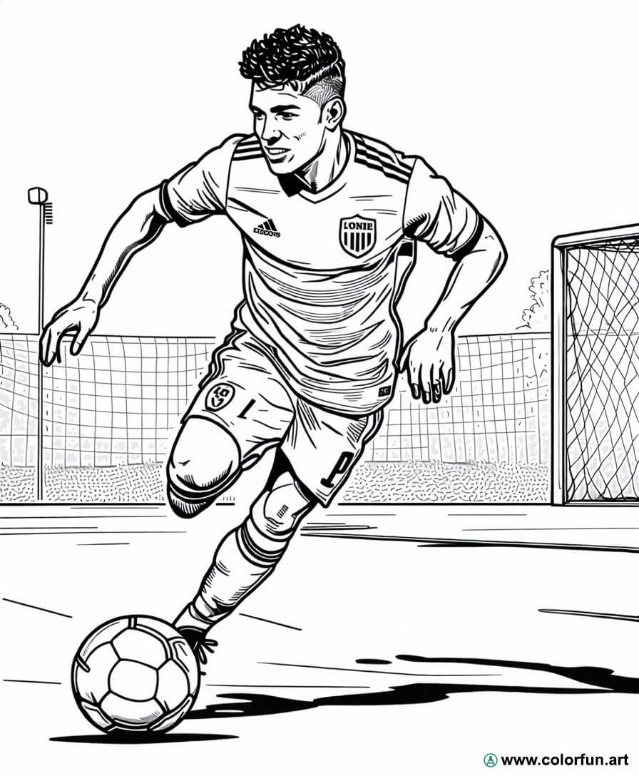 Disegno da colorare di calciatore Lionel Scarica o Stampa gratuitamente