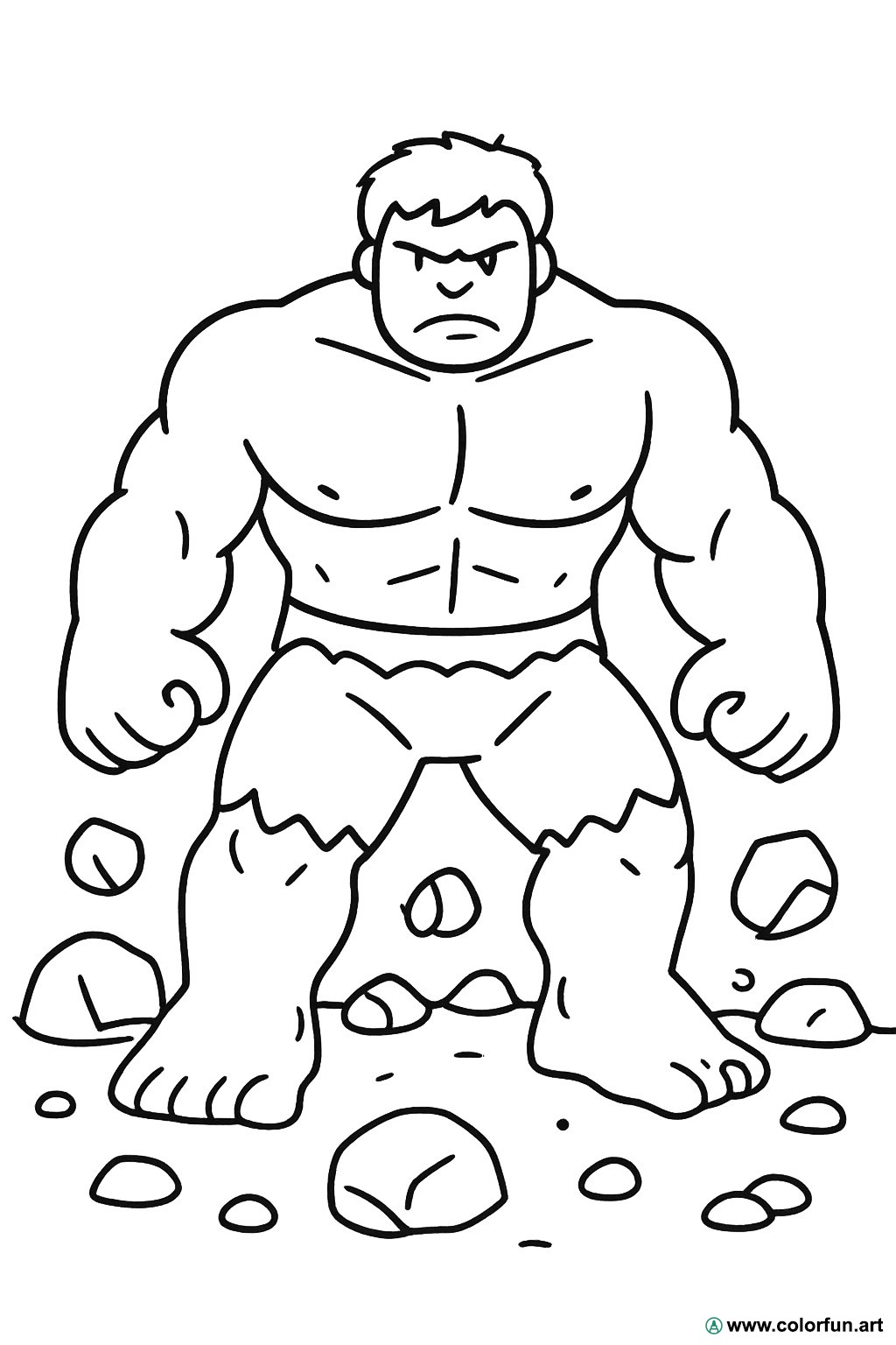 Disegno da colorare facile di Hulk Scarica o Stampa gratuitamente