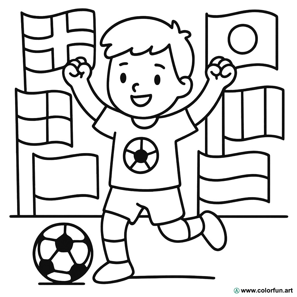 Disegno da colorare del giocatore di calcio della Coppa del Mondo ...