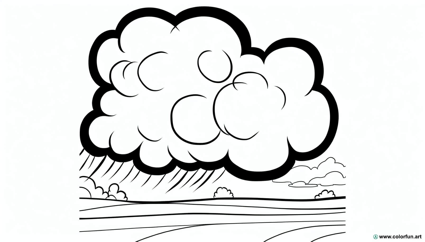 Disegno da colorare di una nuvola temporalesca Scarica o Stampa ...