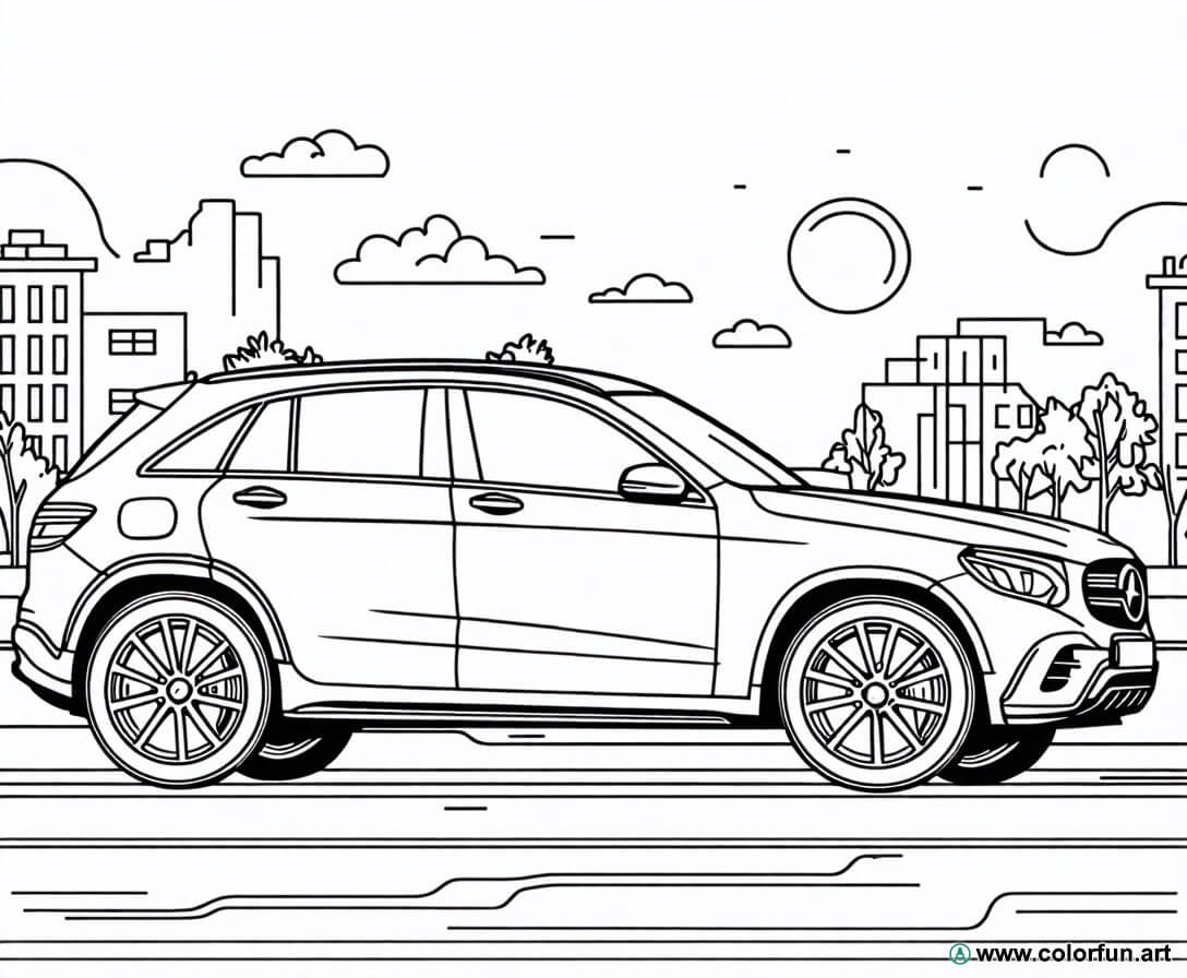 Disegno da colorare della Mercedes GLC Scarica o Stampa gratuitamente