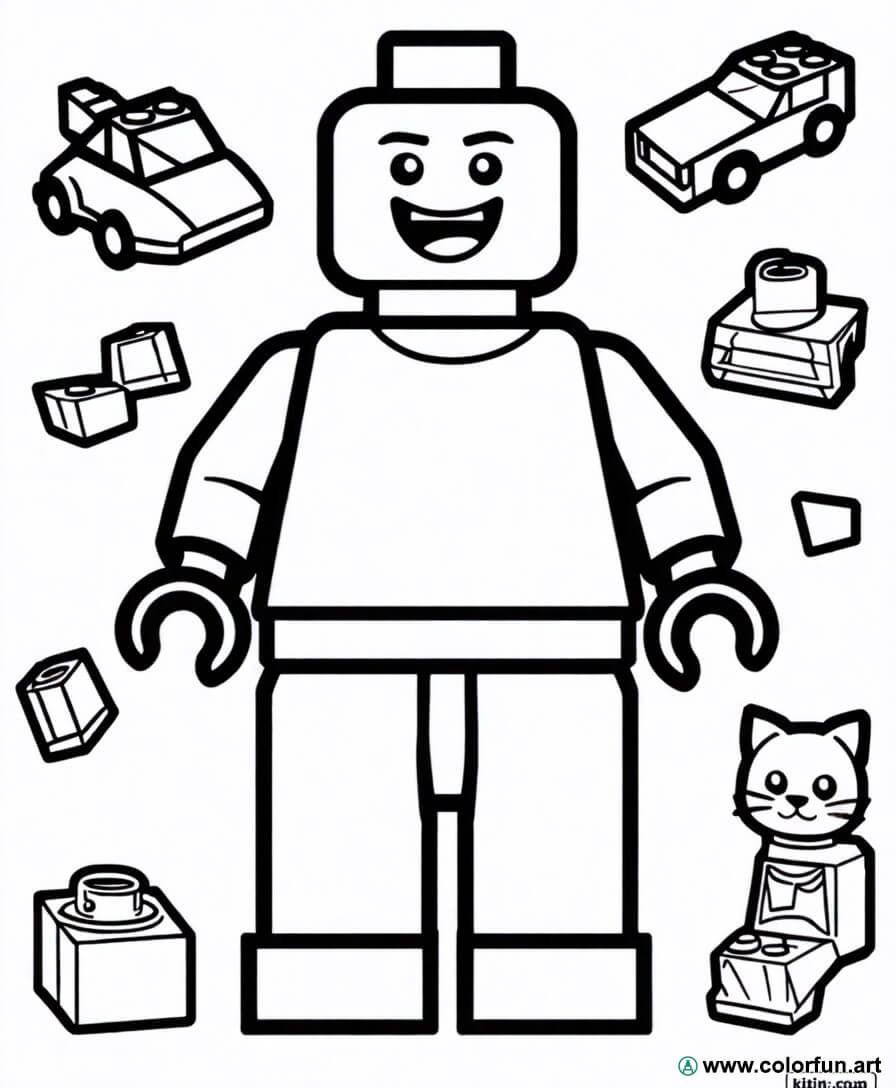 Disegno da colorare di Lego per bambini Scarica o Stampa gratuitamente