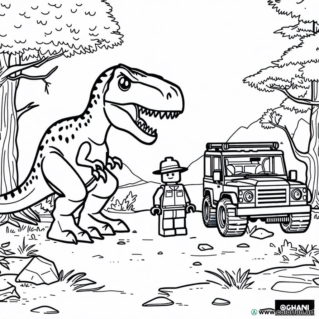 Disegno da colorare di Jurassic World in Lego Scarica o Stampa ...
