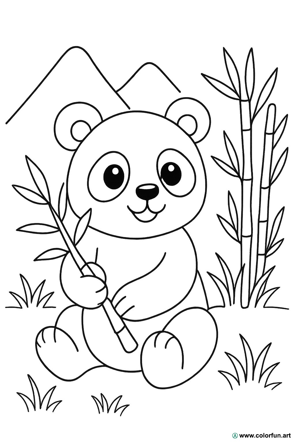 Disegno da colorare di un panda gigante Scarica o Stampa gratuitamente