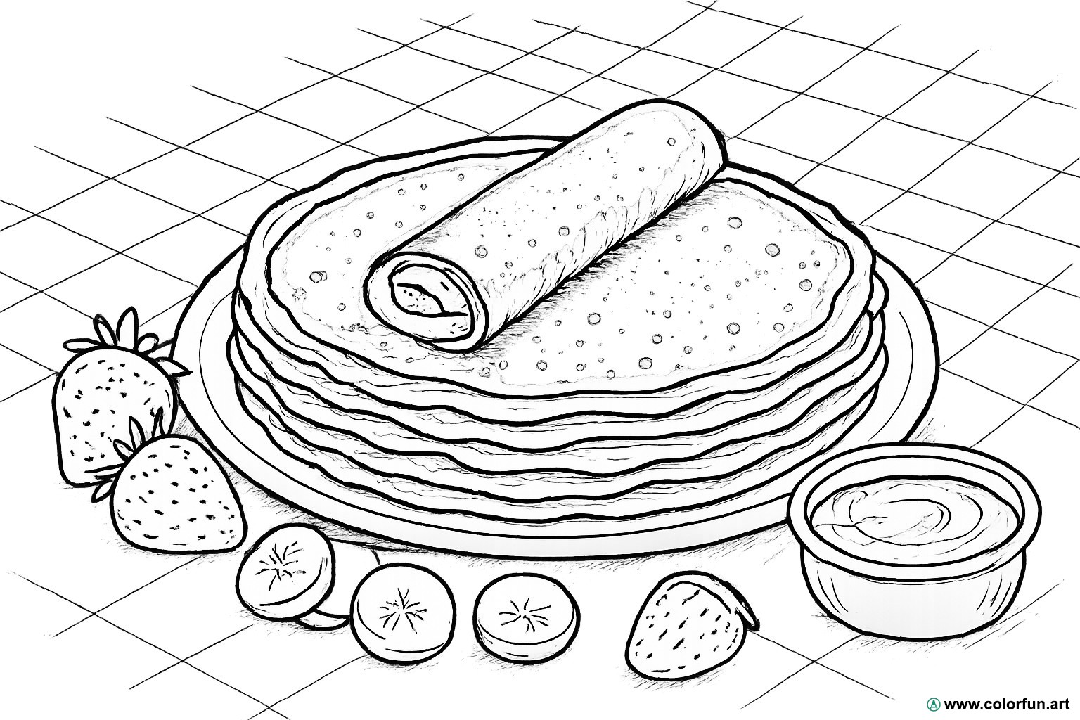 Disegno da colorare di crepes per la Candelora Scarica o Stampa ...