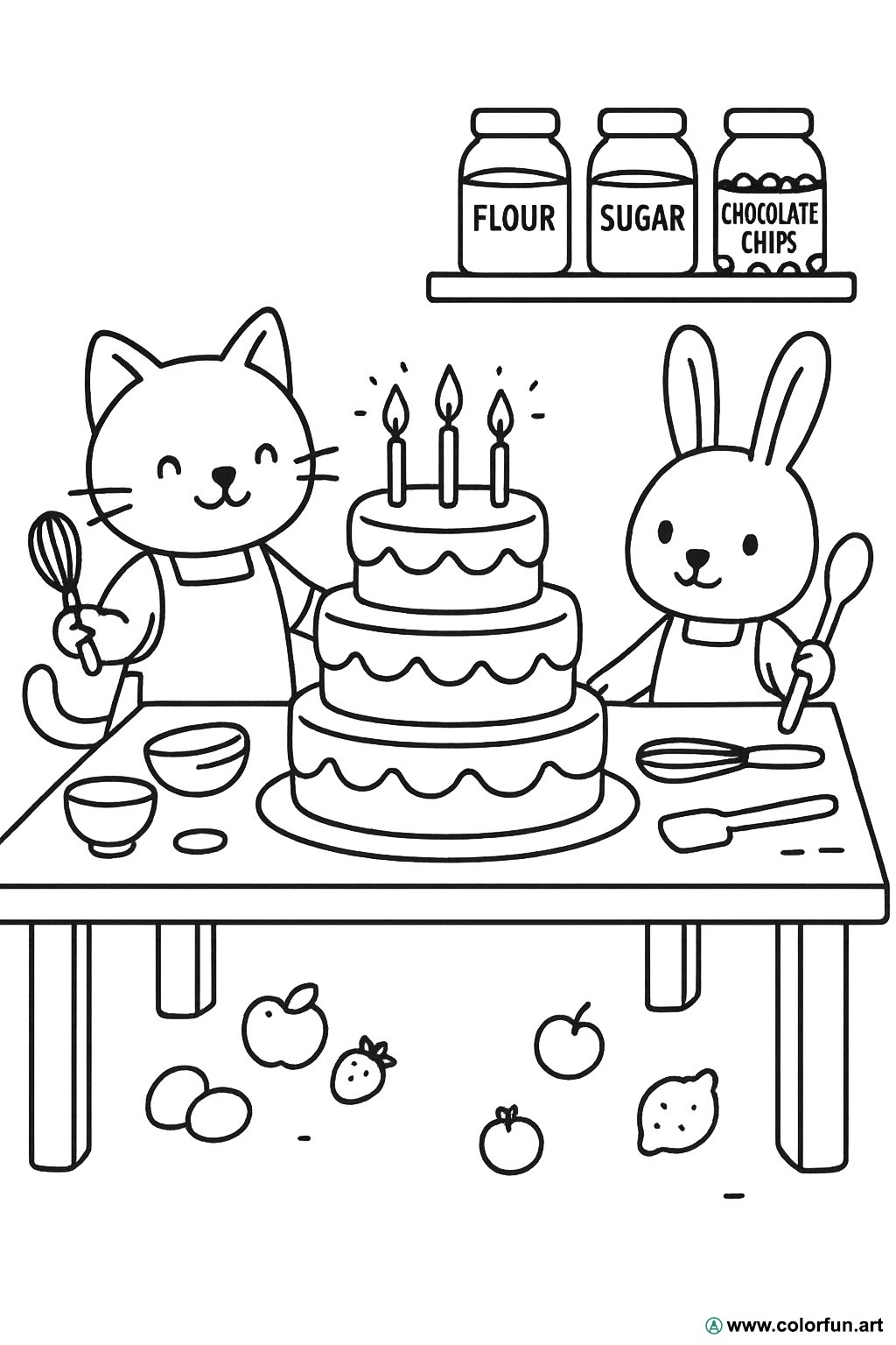 Disegno da colorare di pasticceria per bambini Scarica o Stampa ...