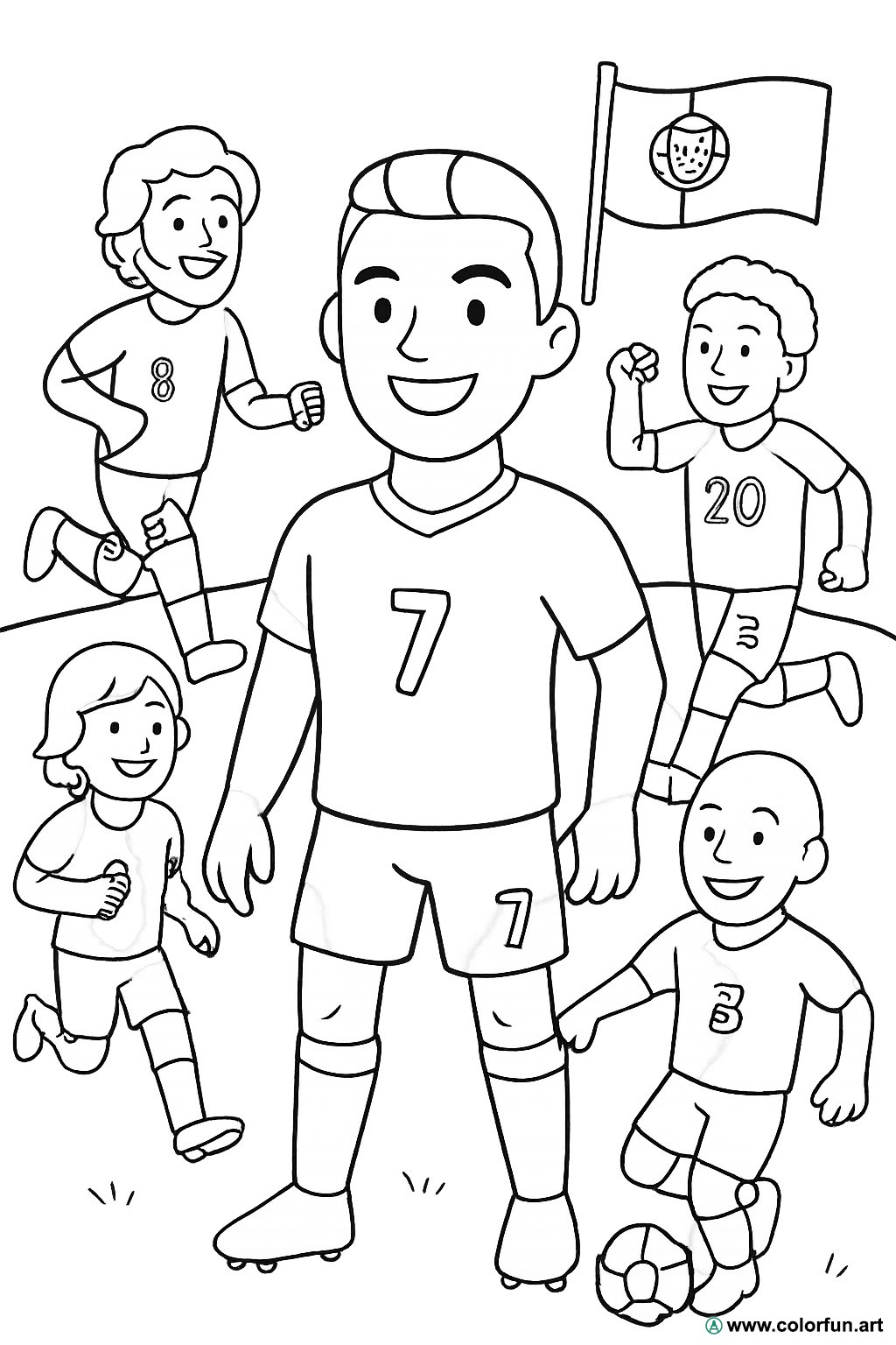 Disegno da colorare della squadra del Portogallo Scarica o Stampa ...