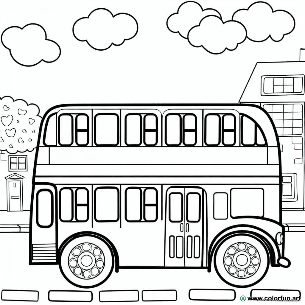 Disegno da colorare di un autobus inglese Scarica o Stampa gratuitamente