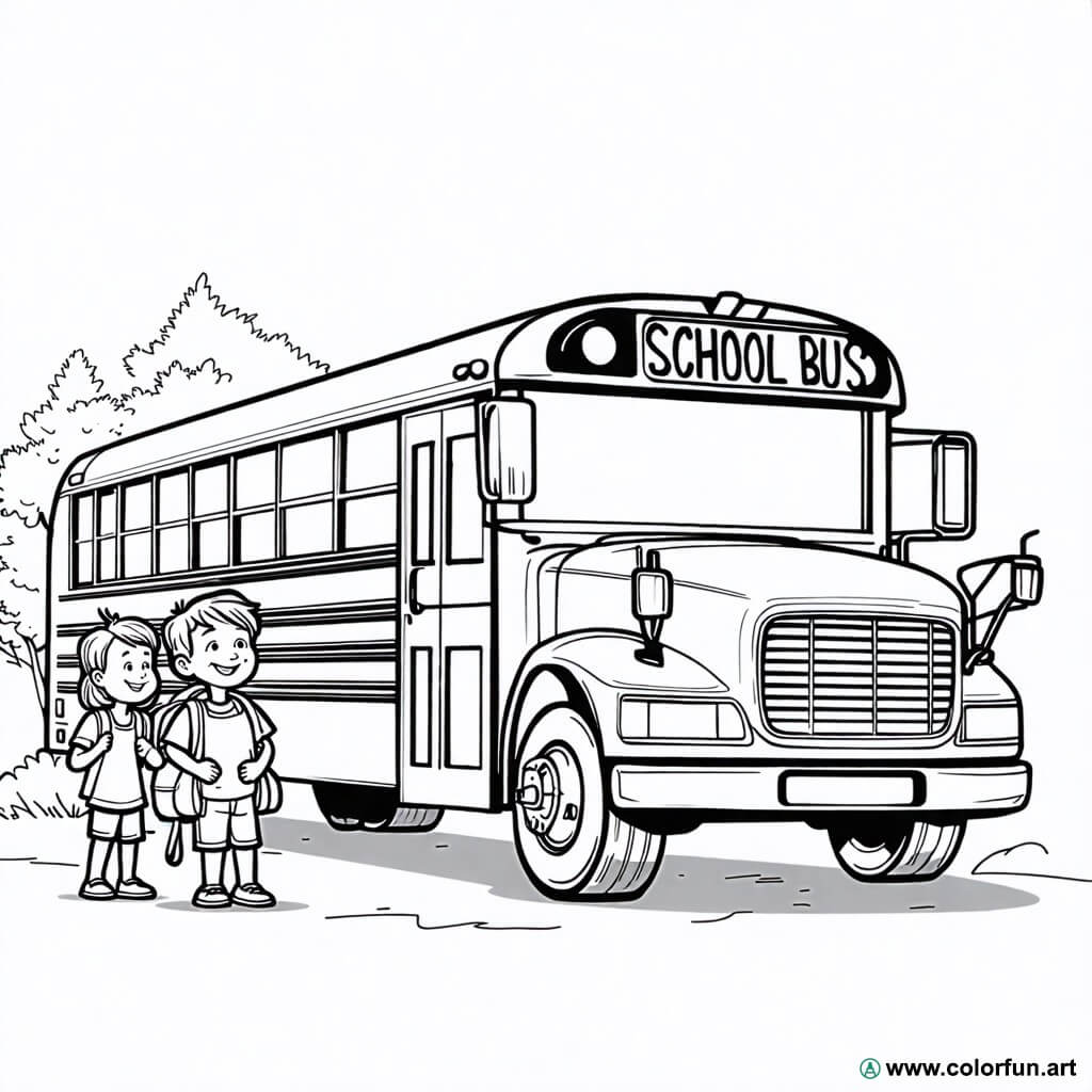 Disegno da colorare di un autobus colorato Scarica o Stampa gratuitamente