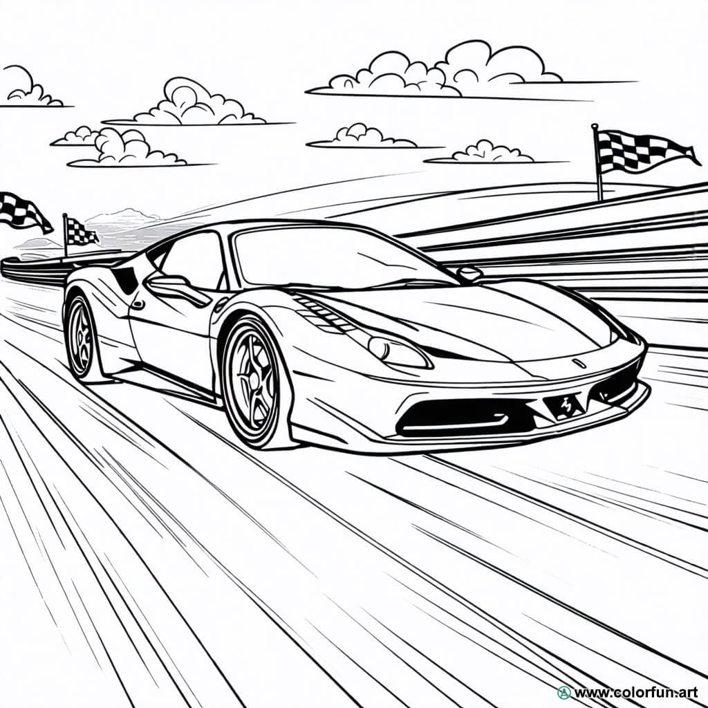 Disegno da colorare creativo di Ferrari Scarica o Stampa gratuitamente