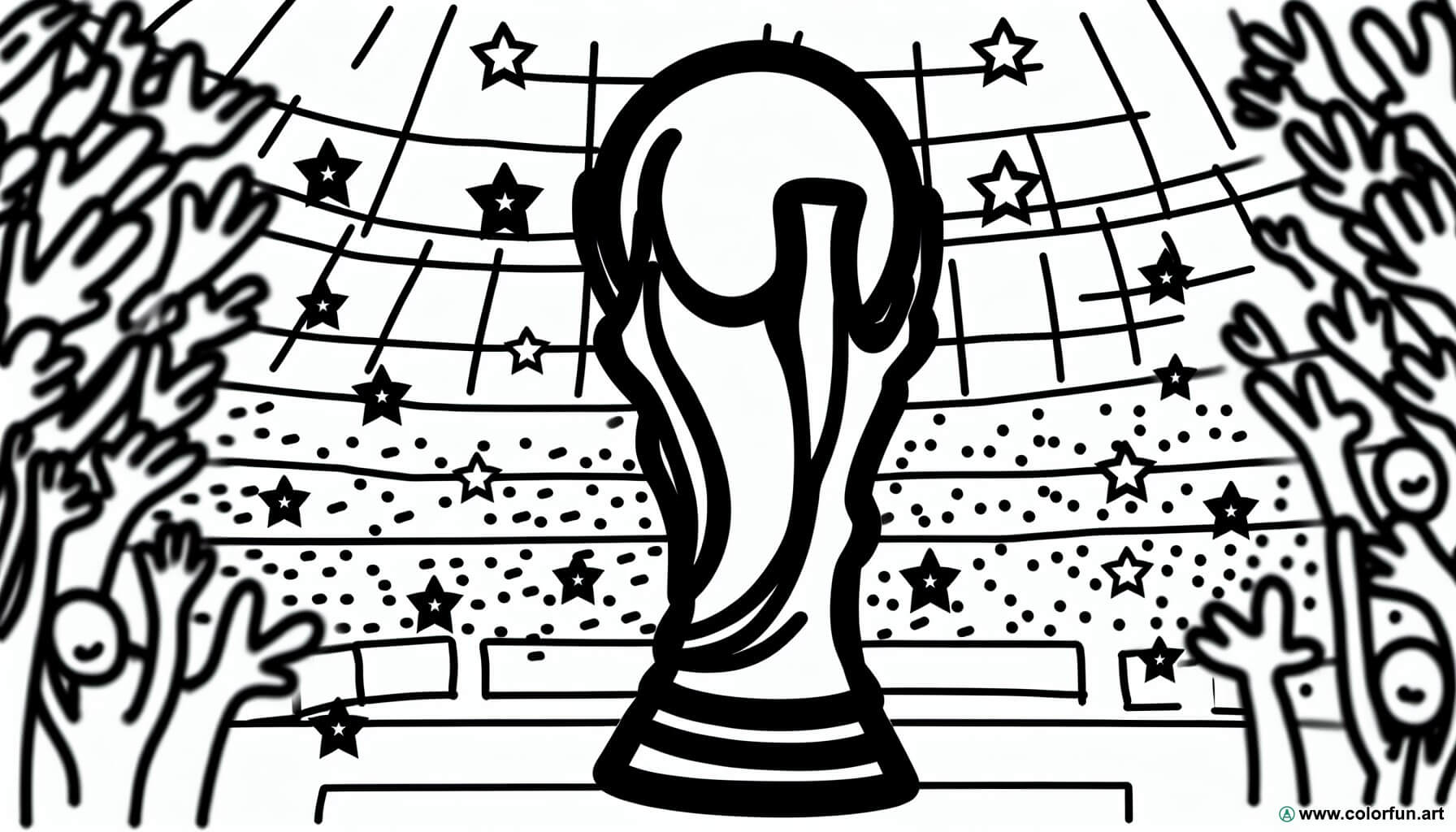 Disegno da colorare della Coppa del Mondo di calcio campione Scarica o ...