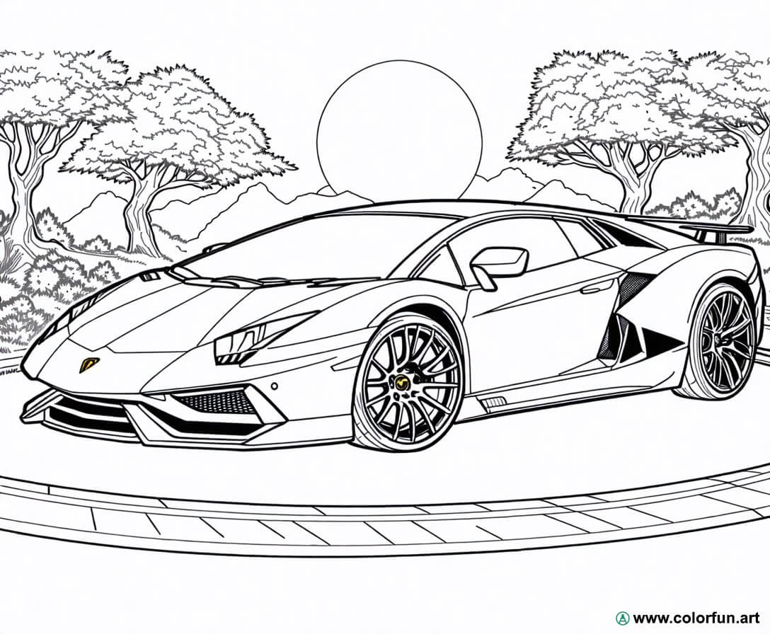 Disegno da colorare della Lamborghini Sto Scarica o Stampa gratuitamente