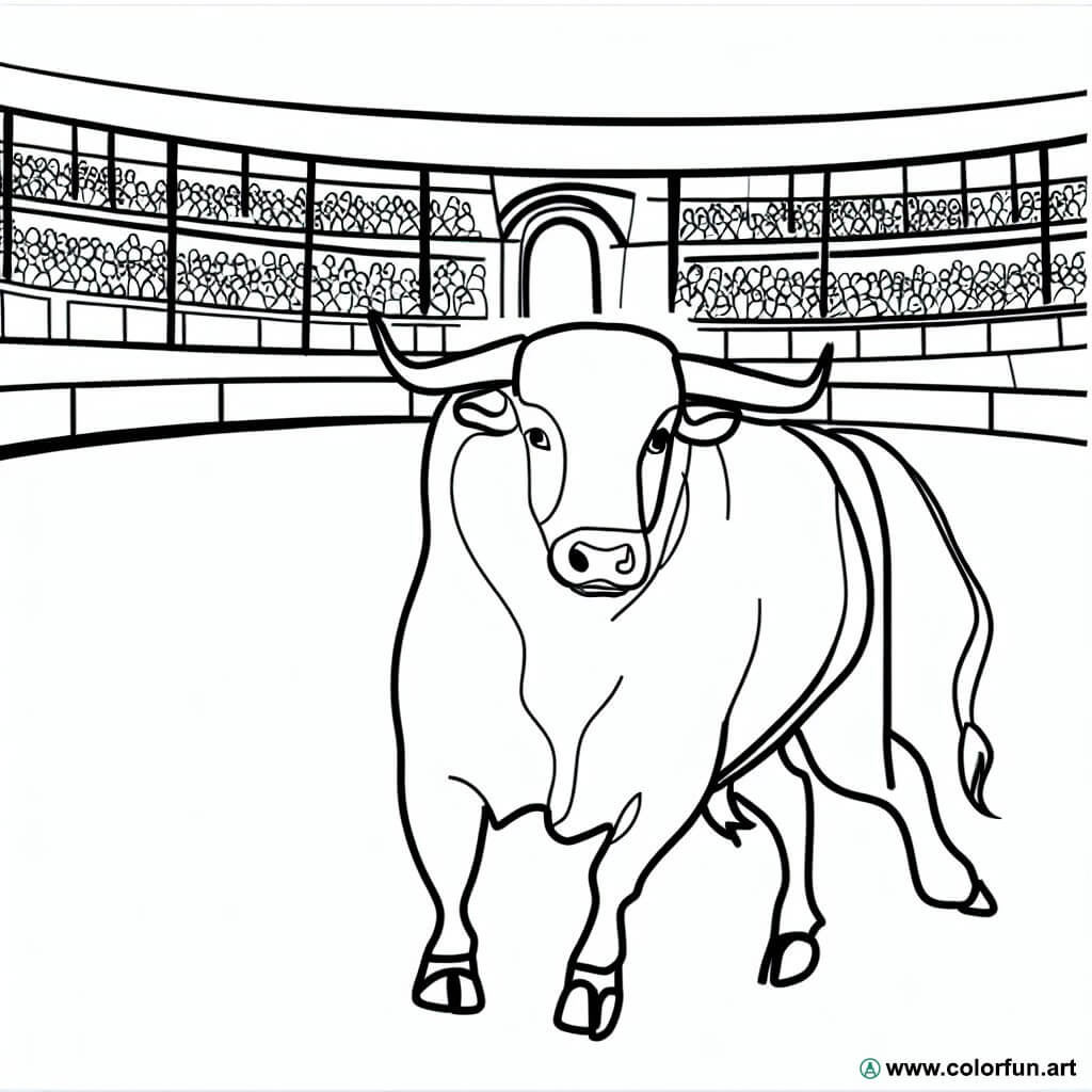 Disegno da colorare di un toro per la corrida Scarica o Stampa ...