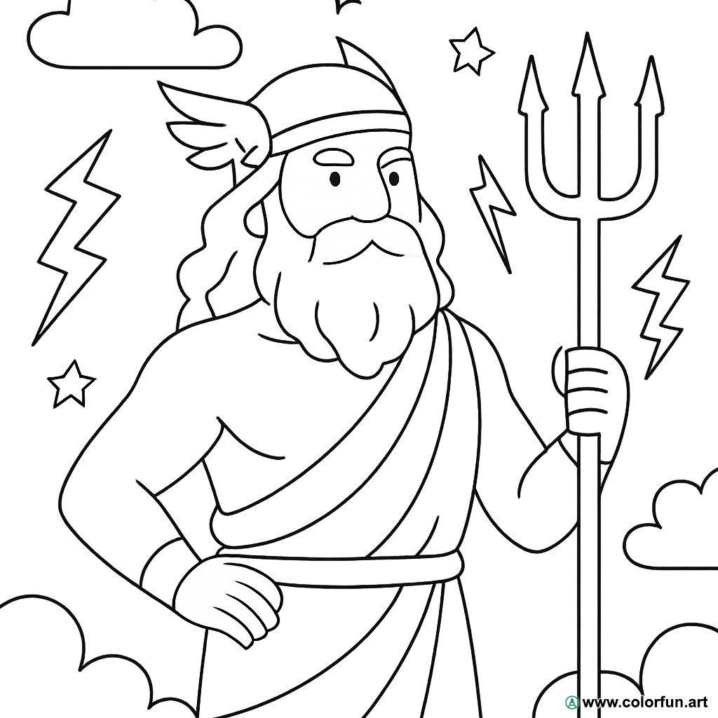Disegno da colorare di un dio greco Scarica o Stampa gratuitamente