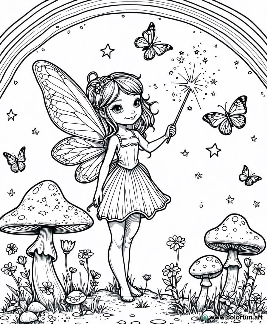 Disegno da colorare della magia delle fate Scarica o Stampa gratuitamente