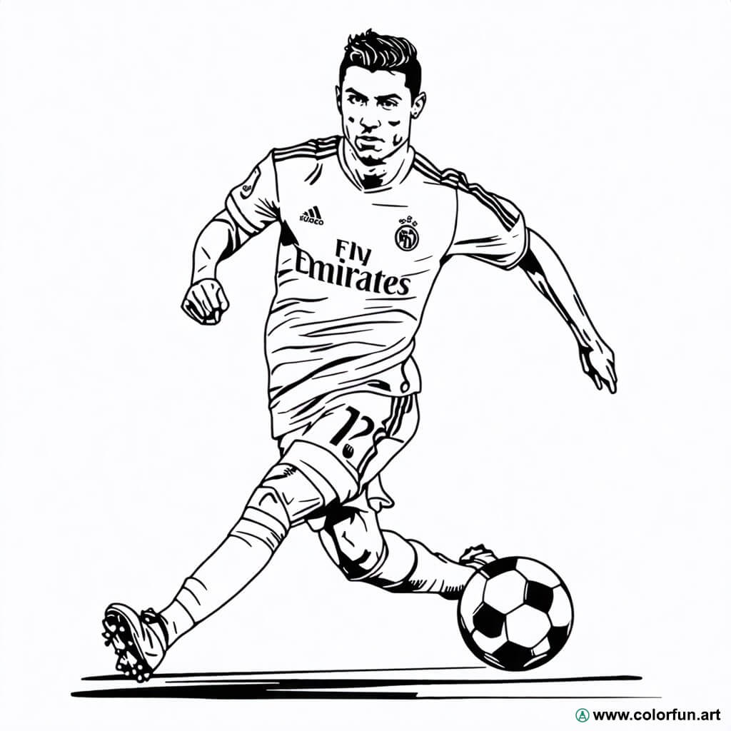 Disegno da colorare di un calciatore: Cristiano Scarica o Stampa ...
