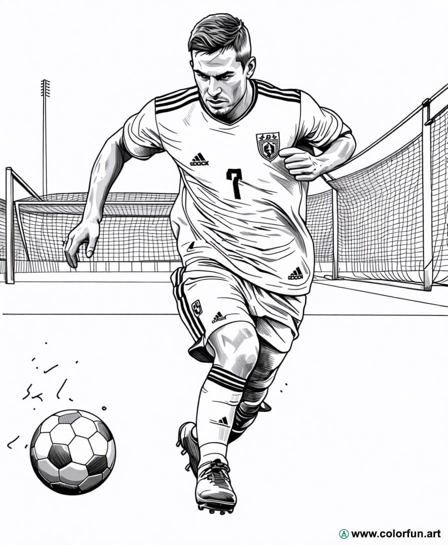 Disegno da colorare del calciatore R9 Scarica o Stampa gratuitamente