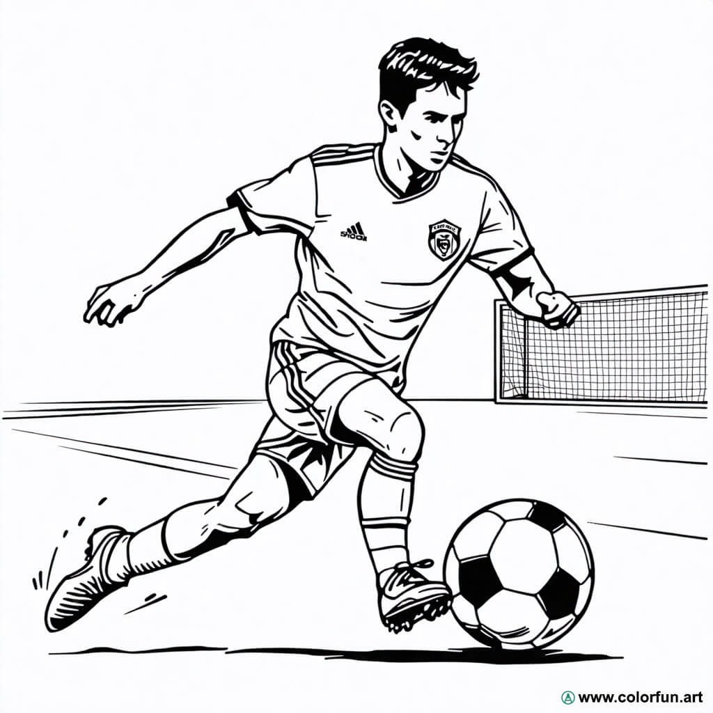 Disegno da colorare di un calciatore dinamico Scarica o Stampa ...