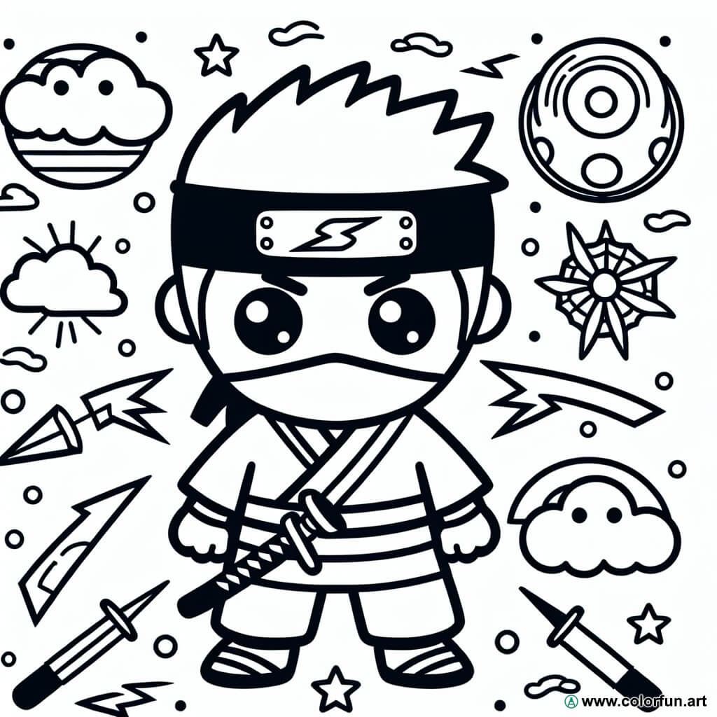 Disegno da colorare del ninja Naruto Scarica o Stampa gratuitamente