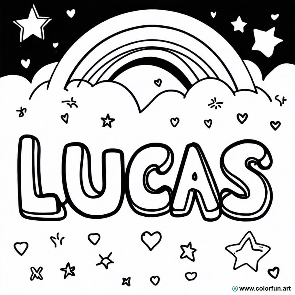 Disegno da colorare del nome Lucas Scarica o Stampa gratuitamente