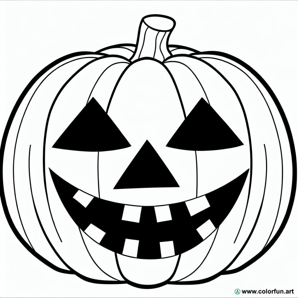 Disegno da colorare di una zucca spaventosa Scarica o Stampa gratuitamente