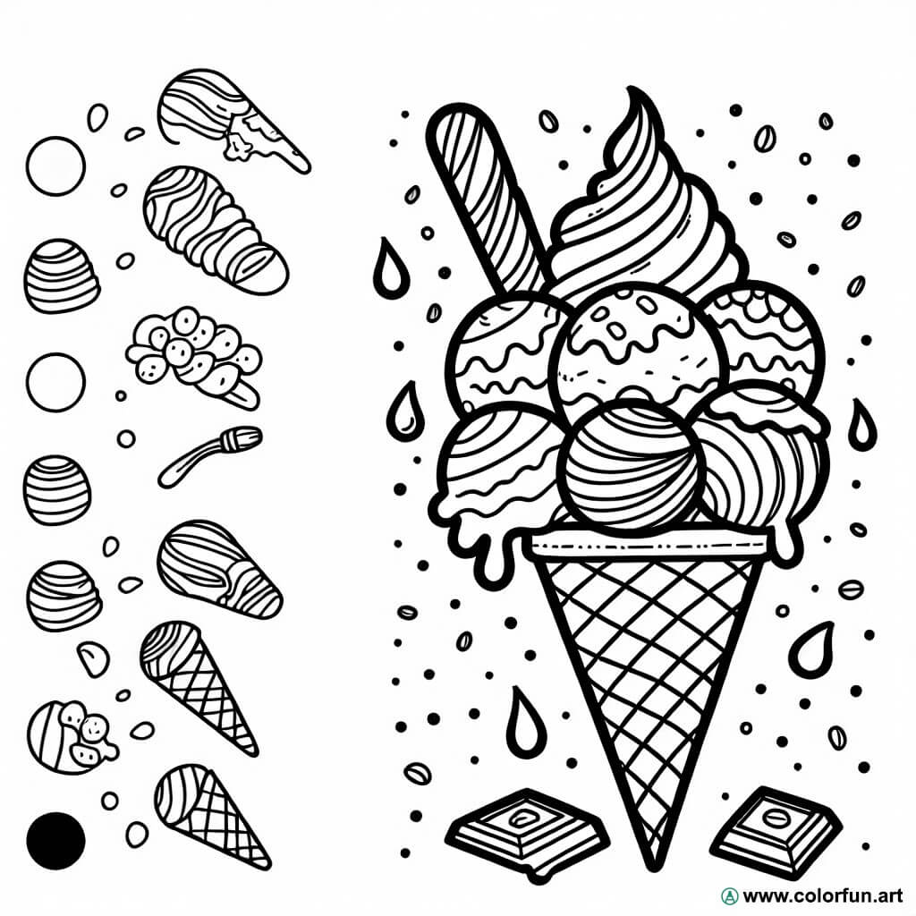 Disegno da colorare di un gelato italiano Scarica o Stampa gratuitamente