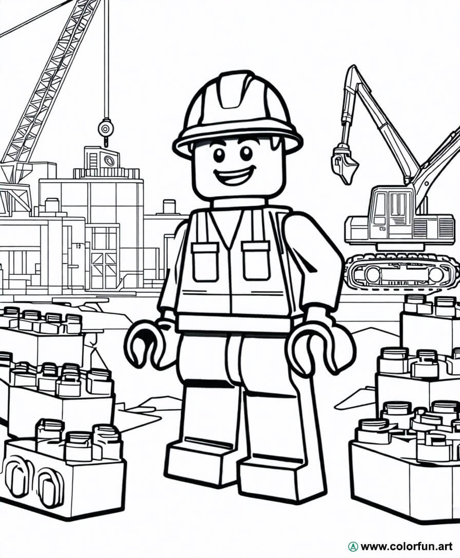 Disegno da colorare facile di Lego Scarica o Stampa gratuitamente
