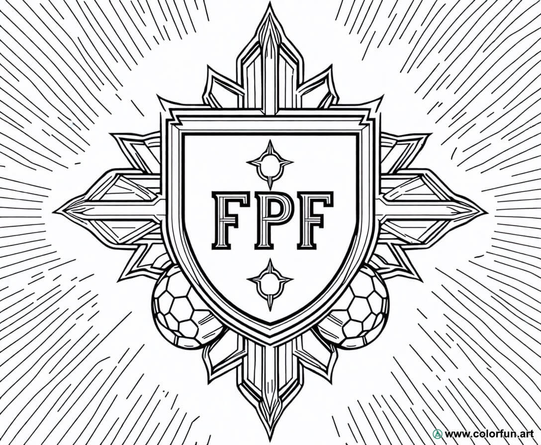 Disegno da colorare del logo del Portogallo nel calcio Scarica o Stampa ...