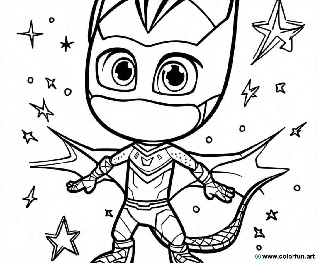 Disegno da colorare di Gekko dei PJ Masks Scarica o Stampa gratuitamente