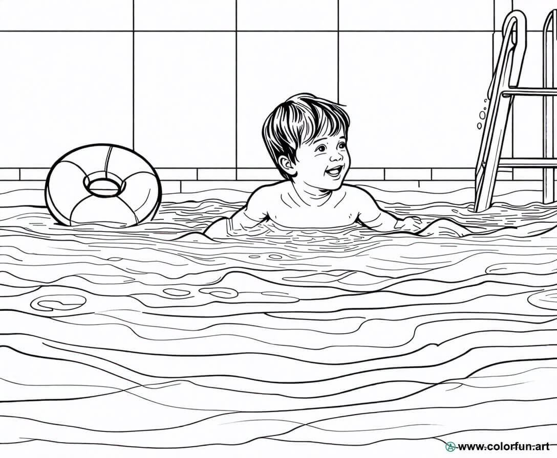 Disegno da colorare della piscina di nuoto Scarica o Stampa gratuitamente