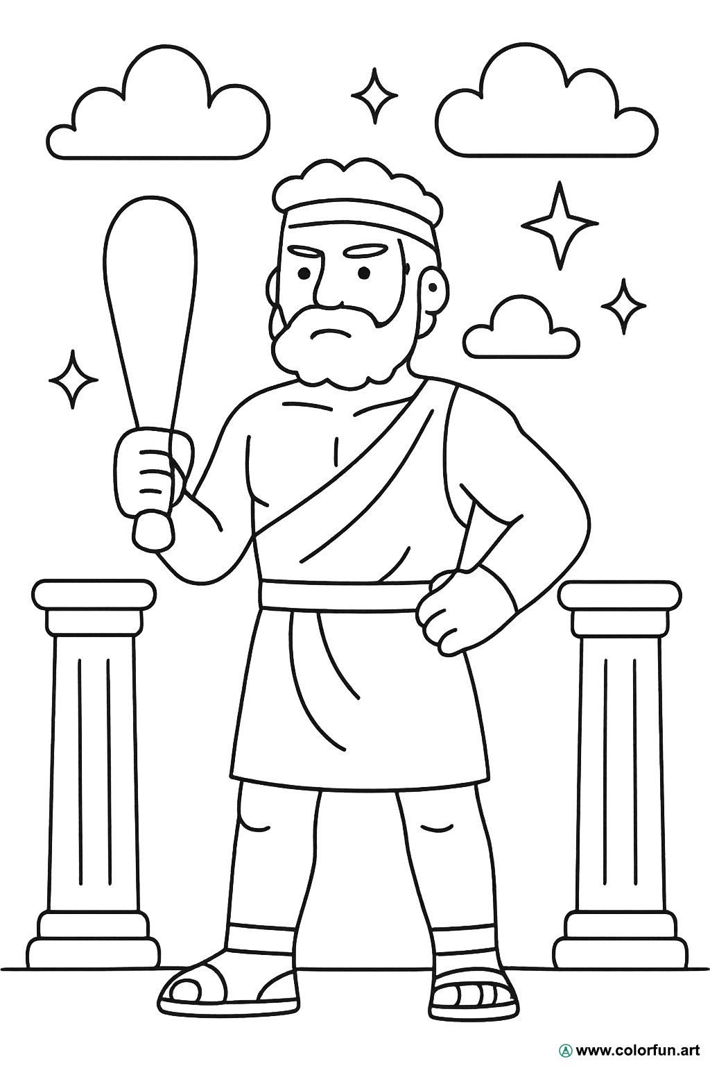 Disegno da colorare di eroi della mitologia greca Scarica o Stampa ...