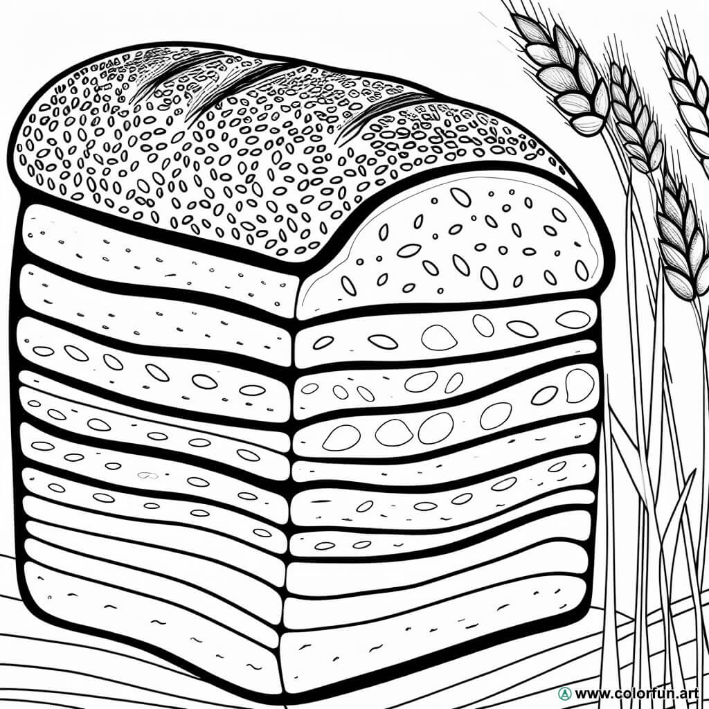 Disegno da colorare di un pane di segale Scarica o Stampa gratuitamente